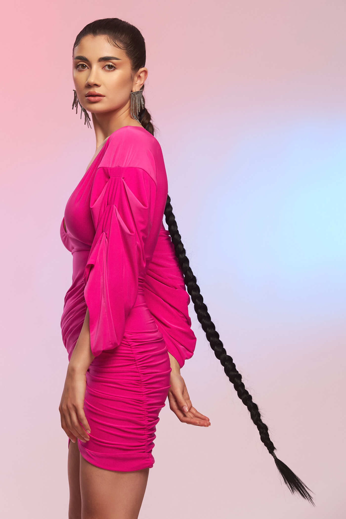 Fuchsia Mai Tai Dress Ioana GRAMA SHOP
